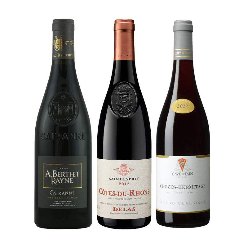 Coffret 3 vins rouges des Côtes du Rhône